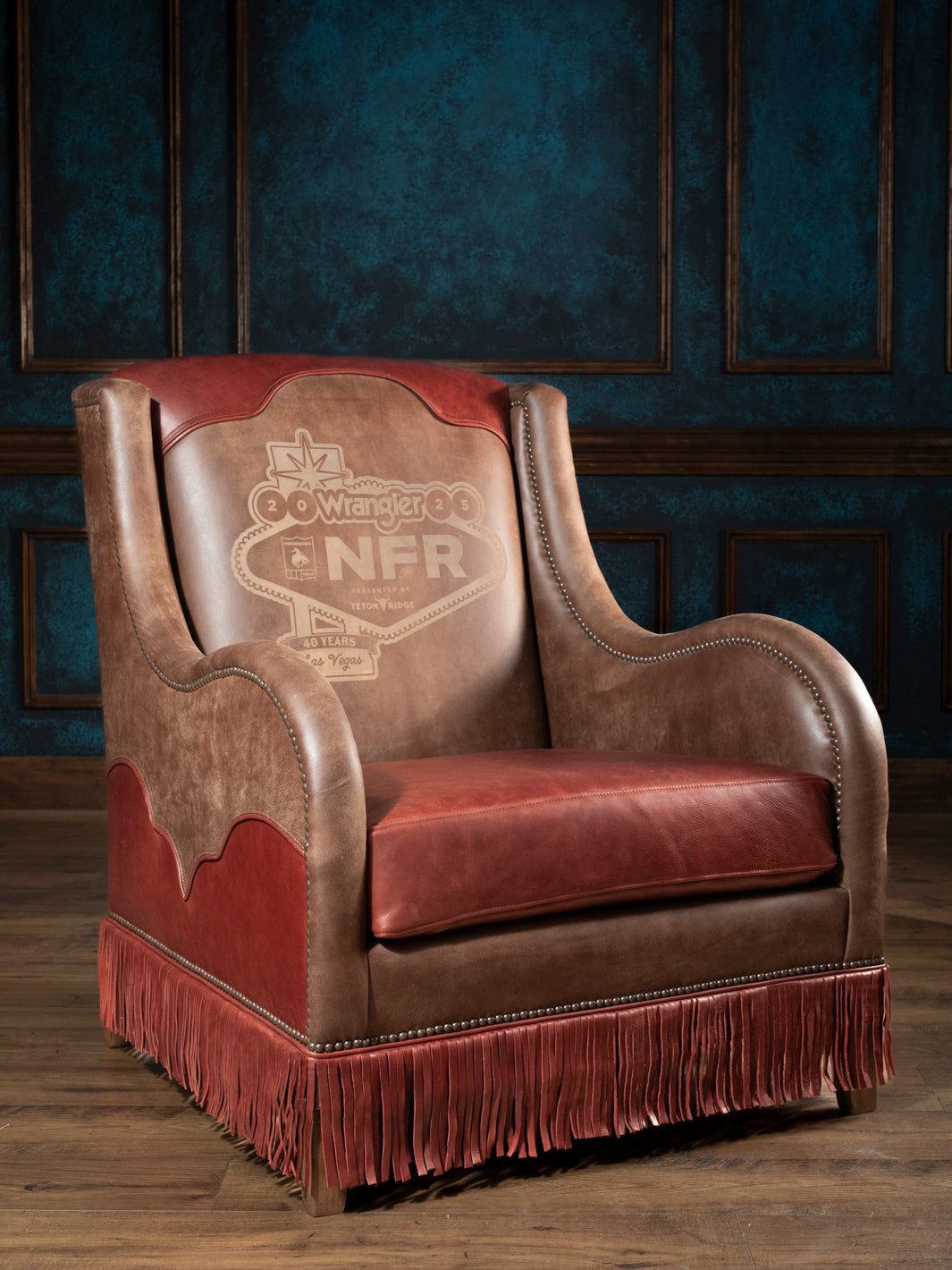 Pro Rodeo Red Leather Accent Chair - 40th NFR Anniversary Edition ...