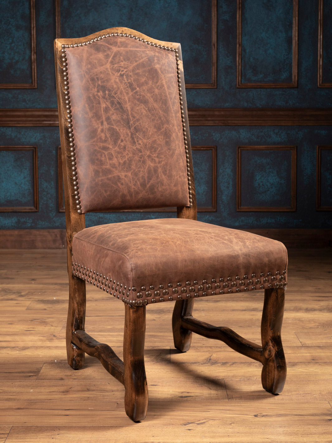 Springbok Leather Dining Chair with Hair-On-Hide Back | Western Style ...