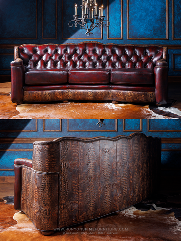 Red Leather Sofa Collection | Handcrafted Western & Rustic Styles ...