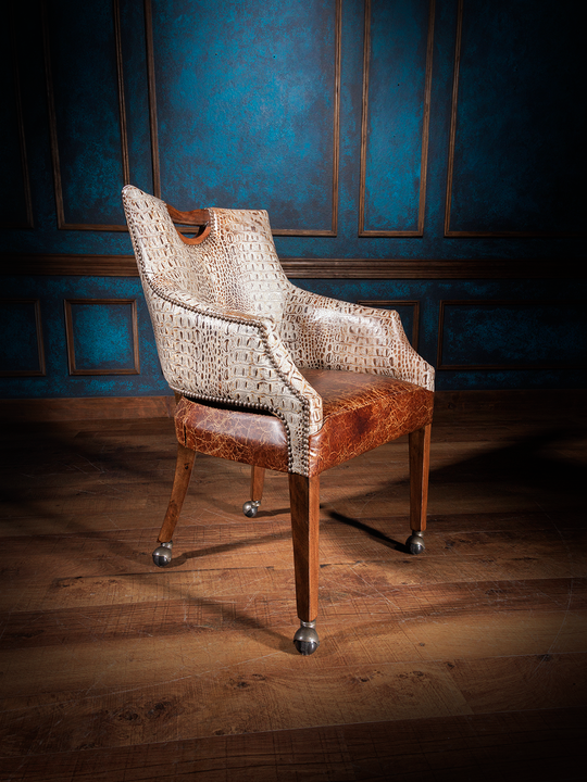 Aged Gator Leather Game Chair – Runyon's Fine Furniture